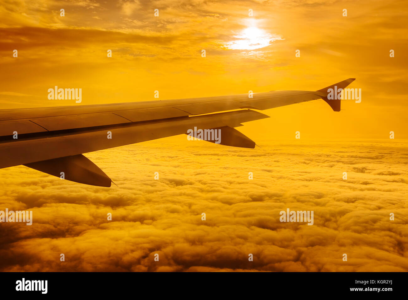 Airplane view travel destination tourist tourism sunrise hi-res stock ...
