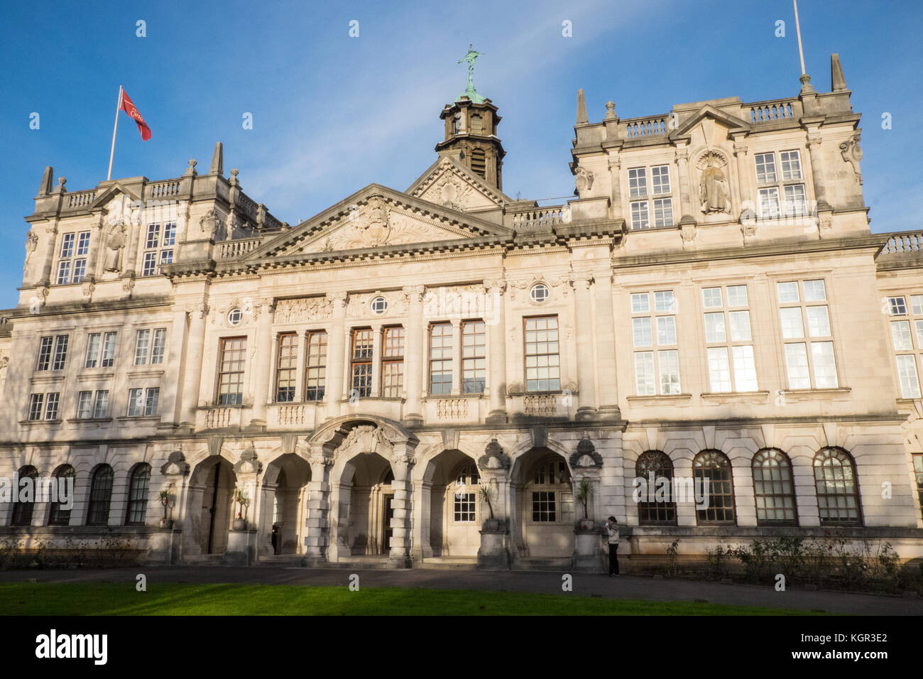 Main Building,Cardiff University, Cardiff, city, centre, Wales. The ...