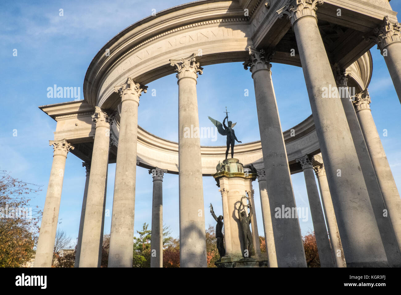 The Welsh National War Memorial, a, circular, structure, of,Portland ...