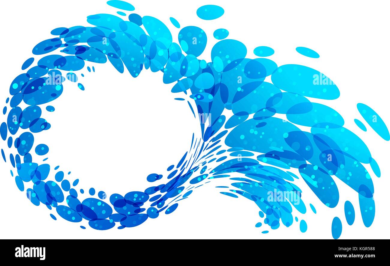 Rounded wave, splash water isolated on white background Stock Vector ...