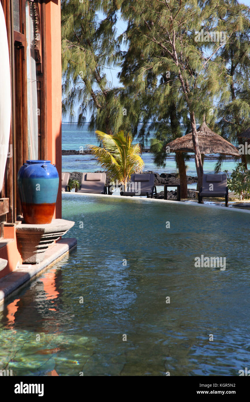 View of resort swimming-pool Stock Photo - Alamy