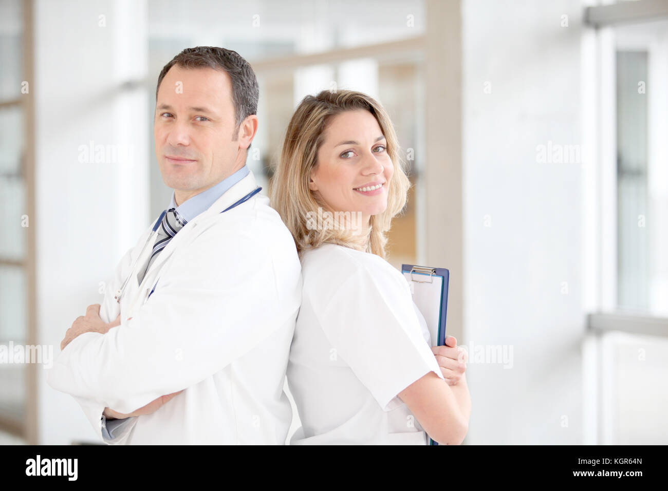 Portrait of medical people standing in hospital Stock Photo - Alamy