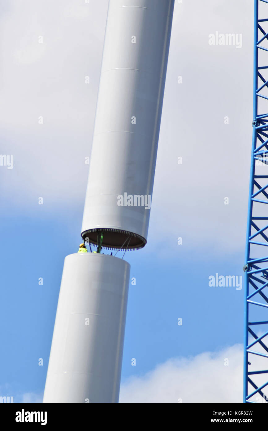 Construction of wind farm in Alibunar, Serbia Stock Photo - Alamy