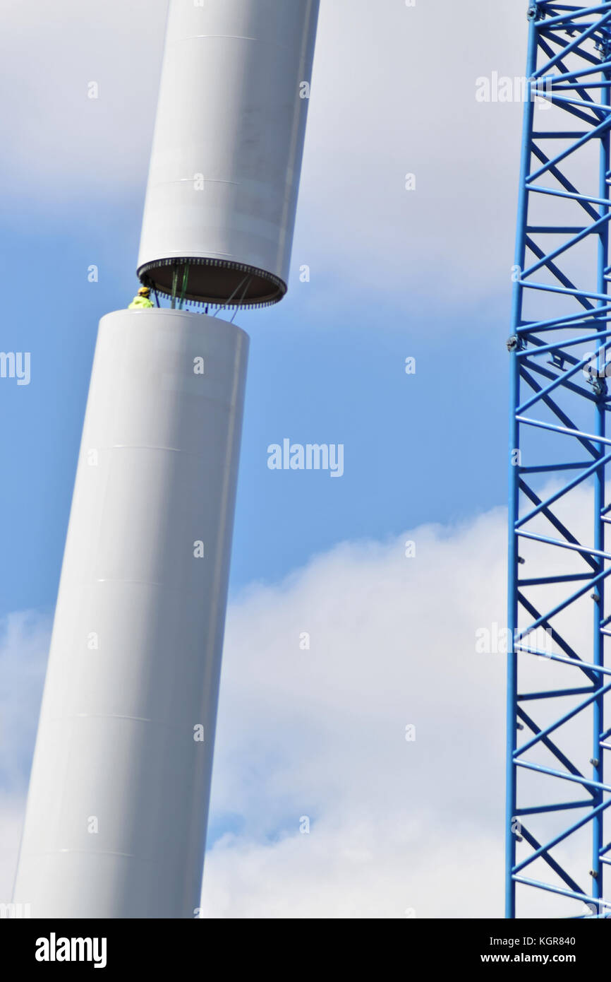Construction of wind farm in Alibunar, Serbia Stock Photo - Alamy