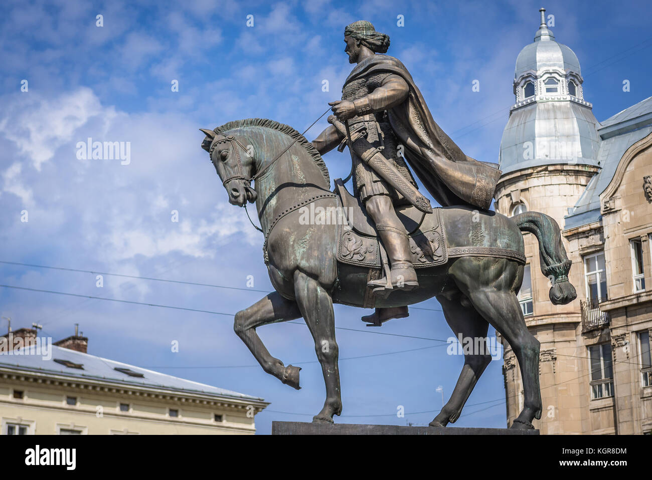 Equestrian statue of Danylo Romanovych - King Daniel of Galicia on the ...