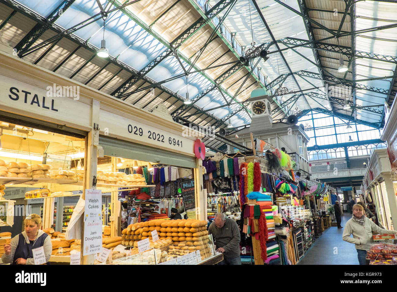 Interior,inside,Cardiff Central Market,Cardiff Market,historic,iconic ...