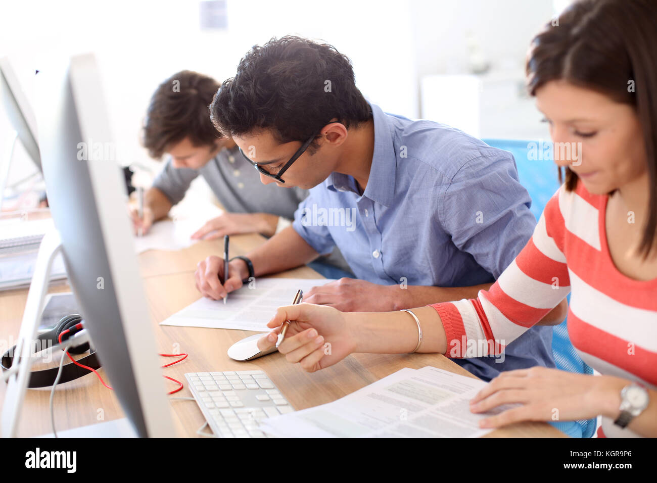 Students on examination day at school Stock Photo - Alamy