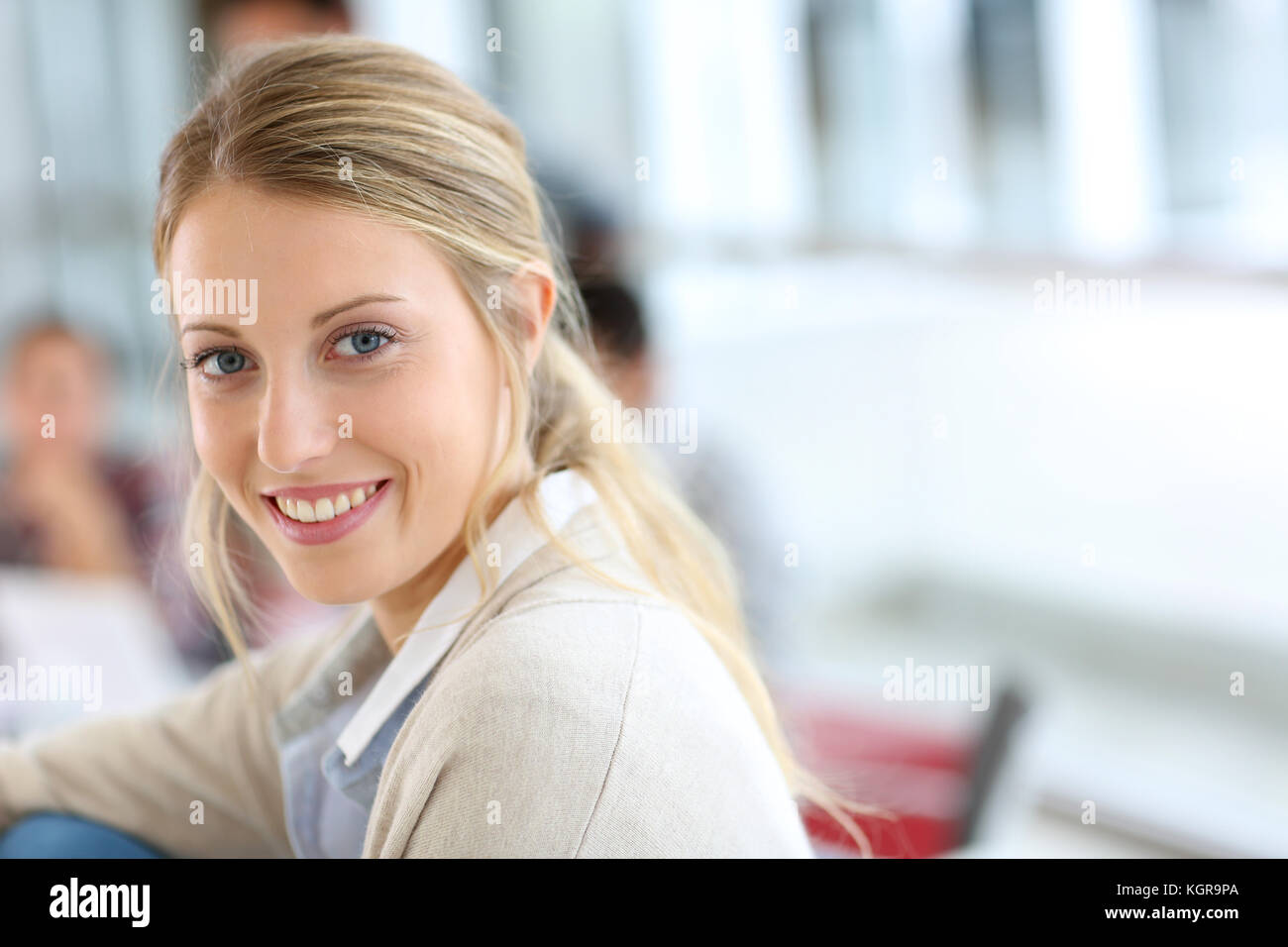 Portrait of beautiful smiling student girl Stock Photo - Alamy