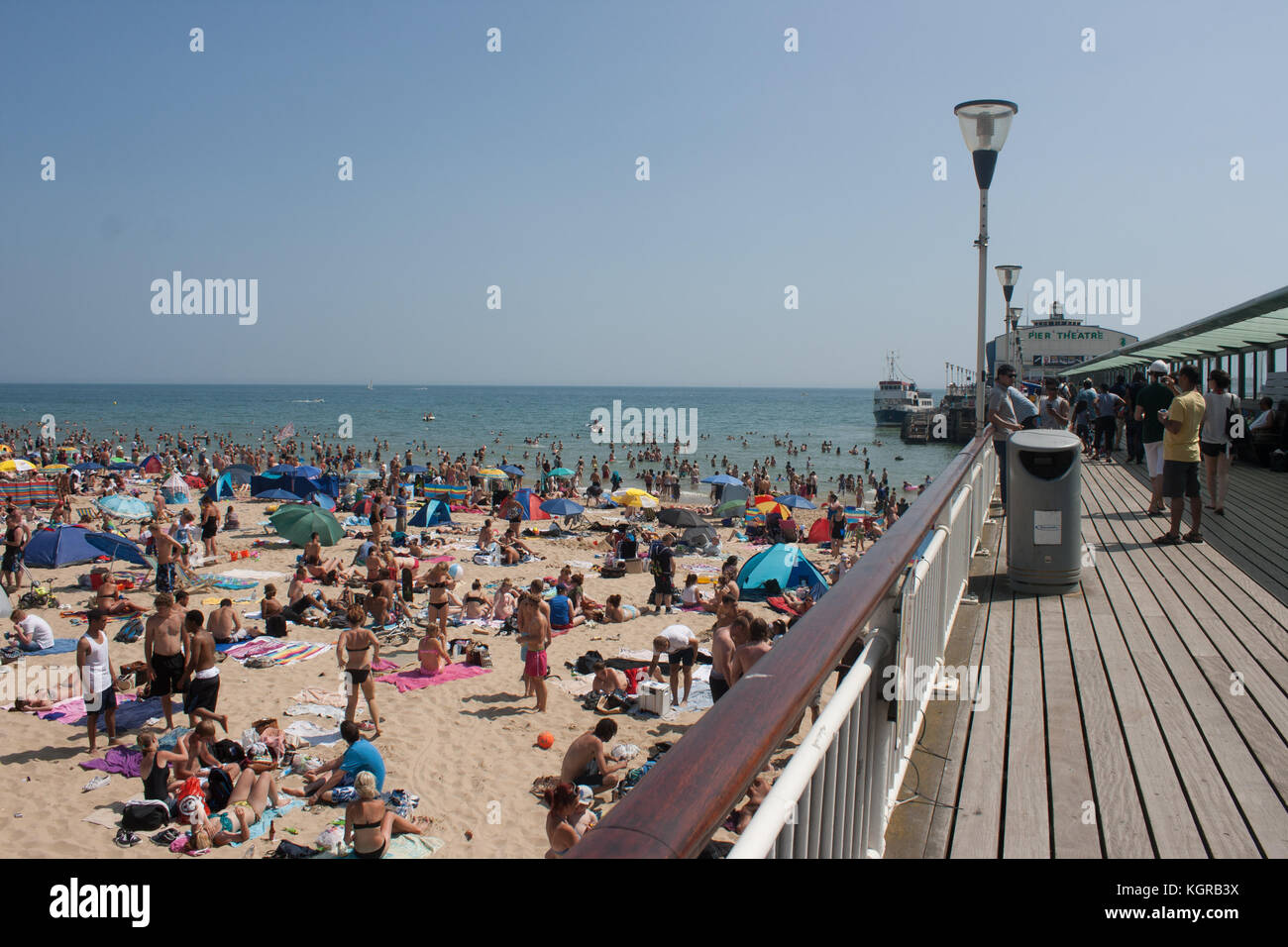 A sunny day in Bournemouth;s beach, Bournemouth has been a hottest ...