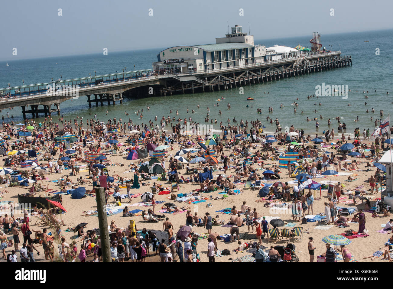 A sunny day in Bournemouth;s beach, Bournemouth has been a hottest ...