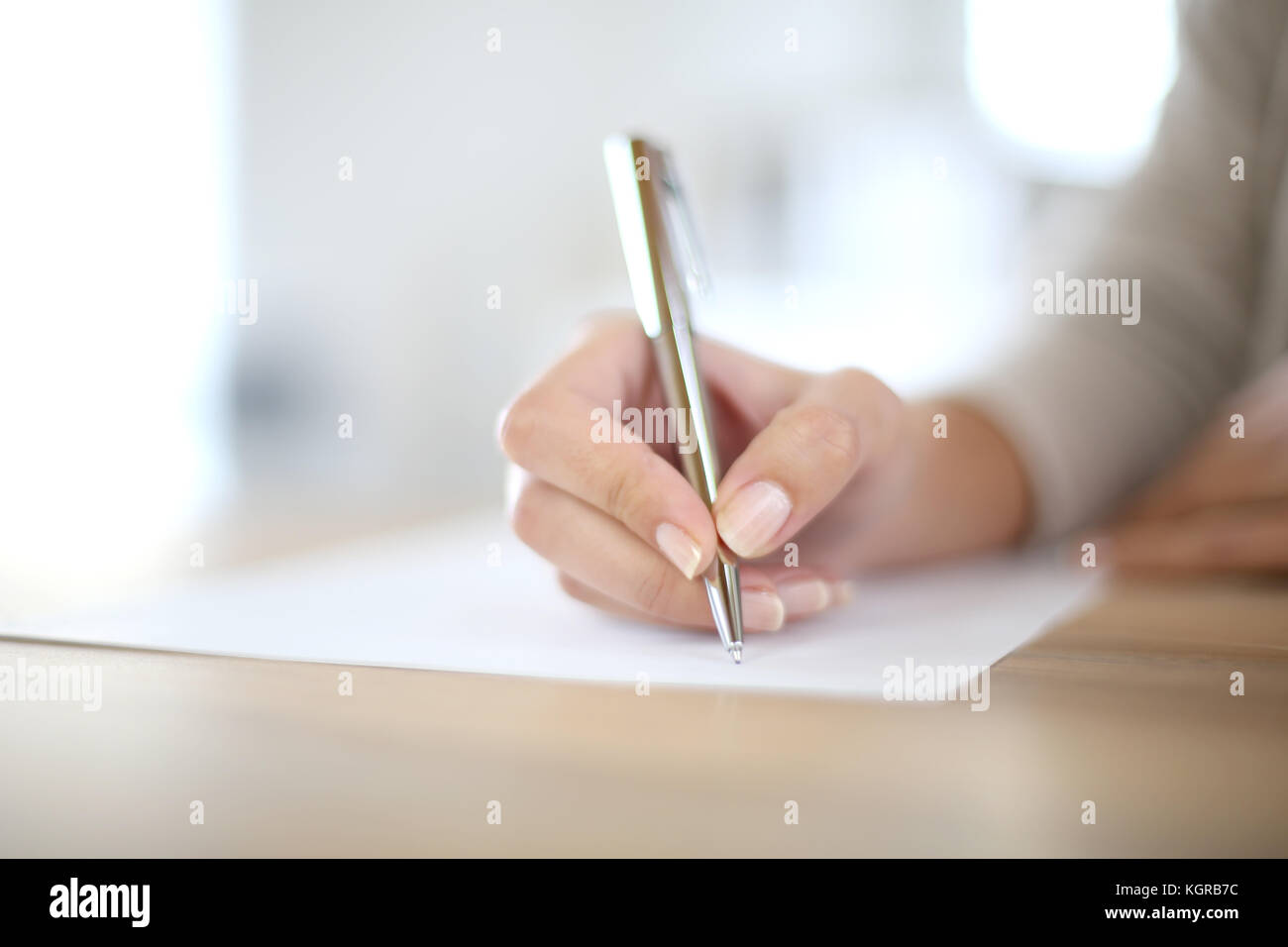 Closeup womans hand writing hi-res stock photography and images - Alamy