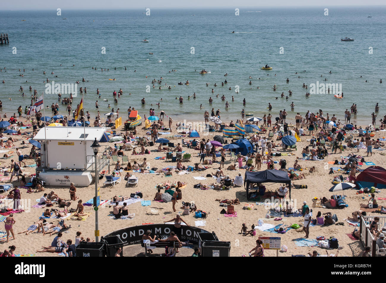 A sunny day in Bournemouth;s beach, Bournemouth has been a hottest ...