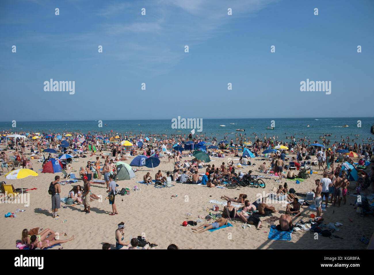 A sunny day in Bournemouth;s beach, Bournemouth has been a hottest ...
