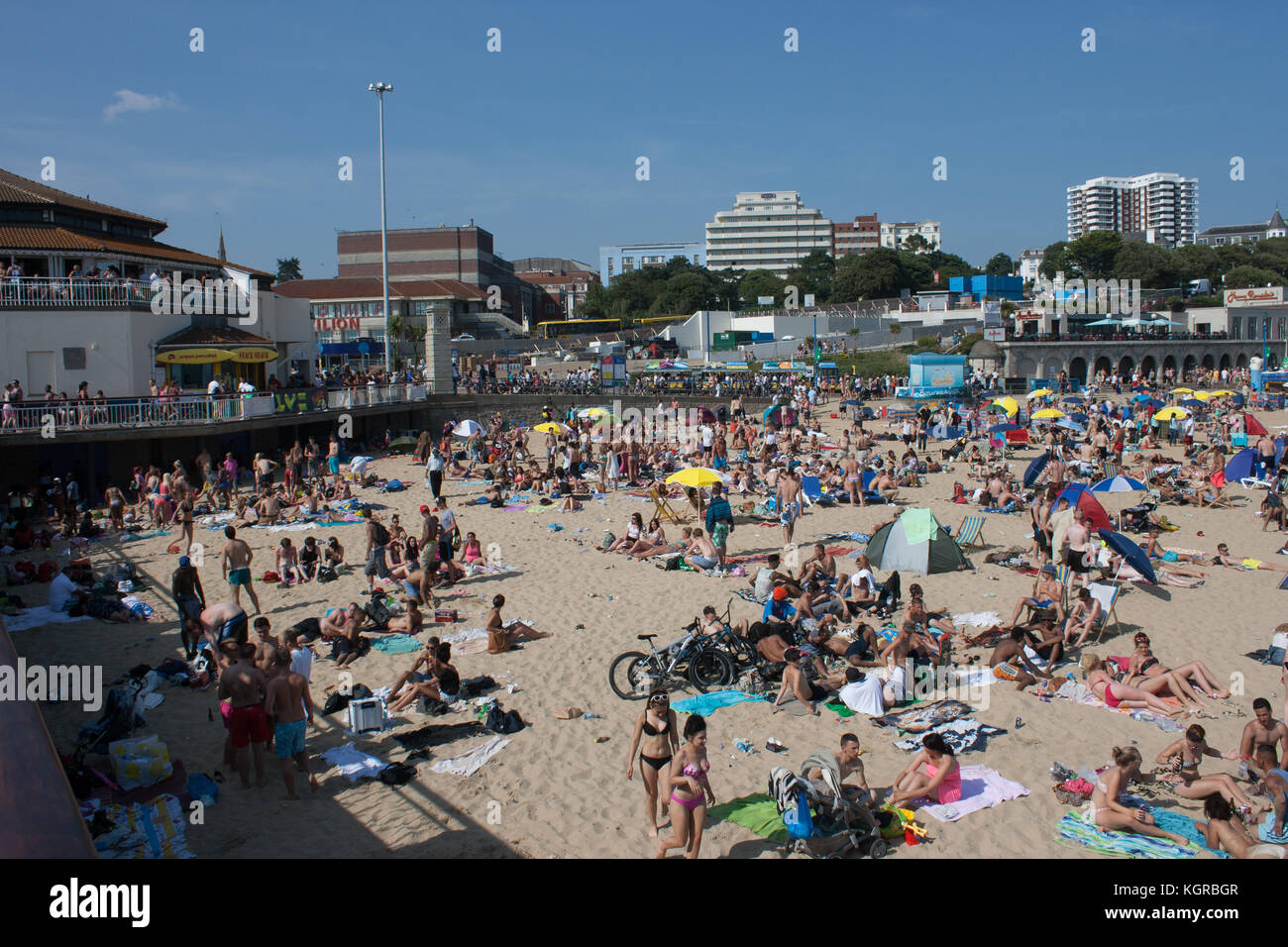 A sunny day in Bournemouth;s beach, Bournemouth has been a hottest ...