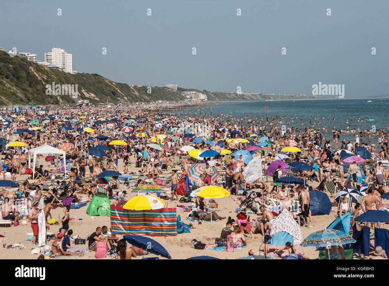 A sunny day in Bournemouth;s beach, Bournemouth has been a hottest ...