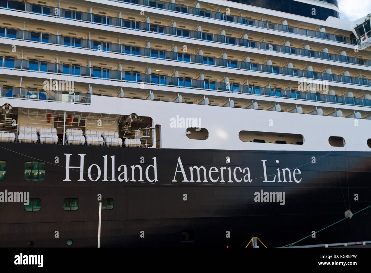 The Holland America Line cruise ship Eurodam docked at Victoria, BC ...