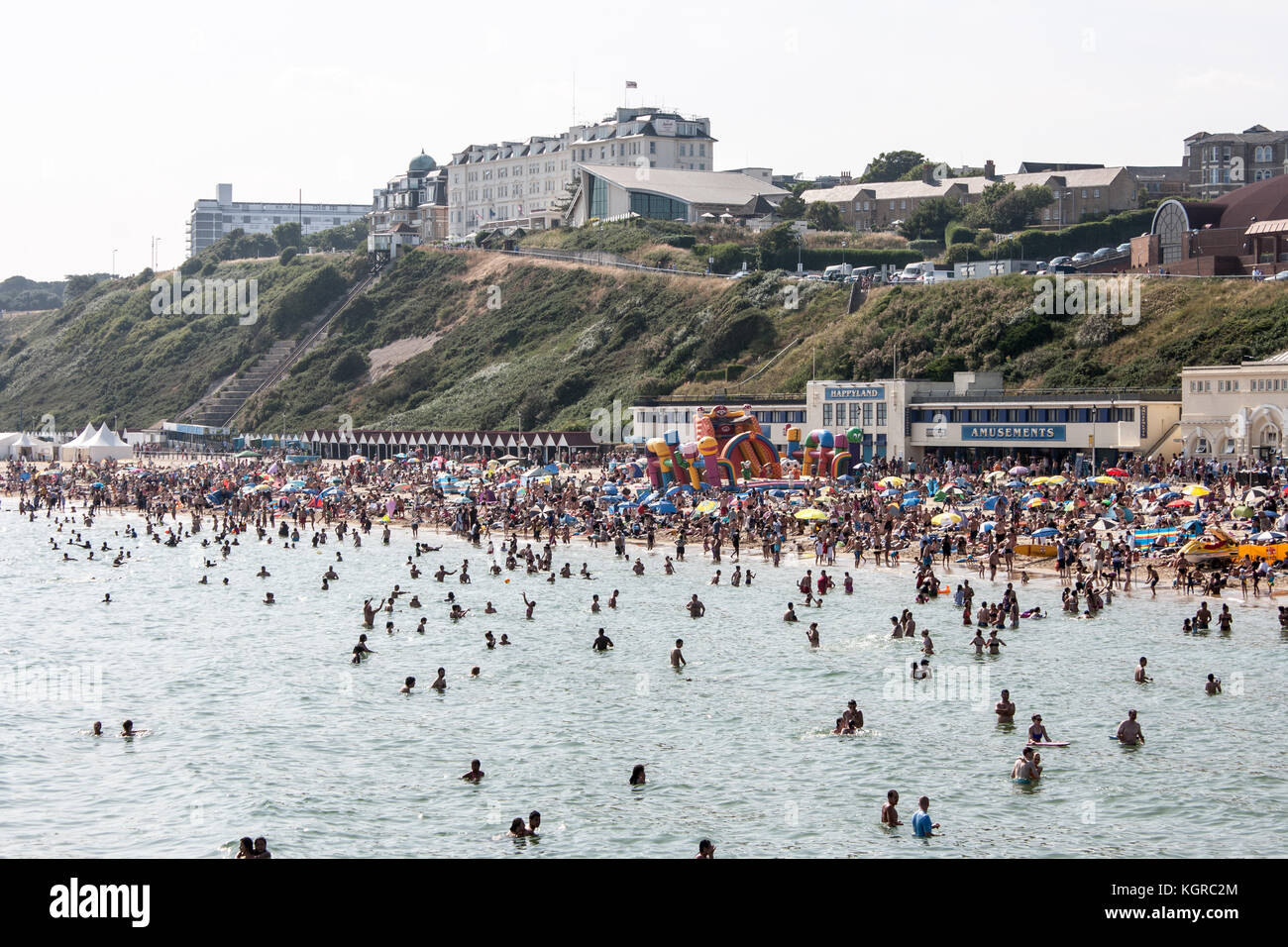 A sunny day in Bournemouth;s beach, Bournemouth has been a hottest ...