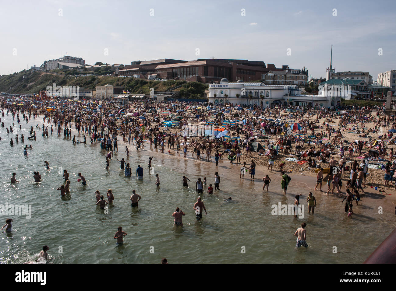 A sunny day in Bournemouth;s beach, Bournemouth has been a hottest ...