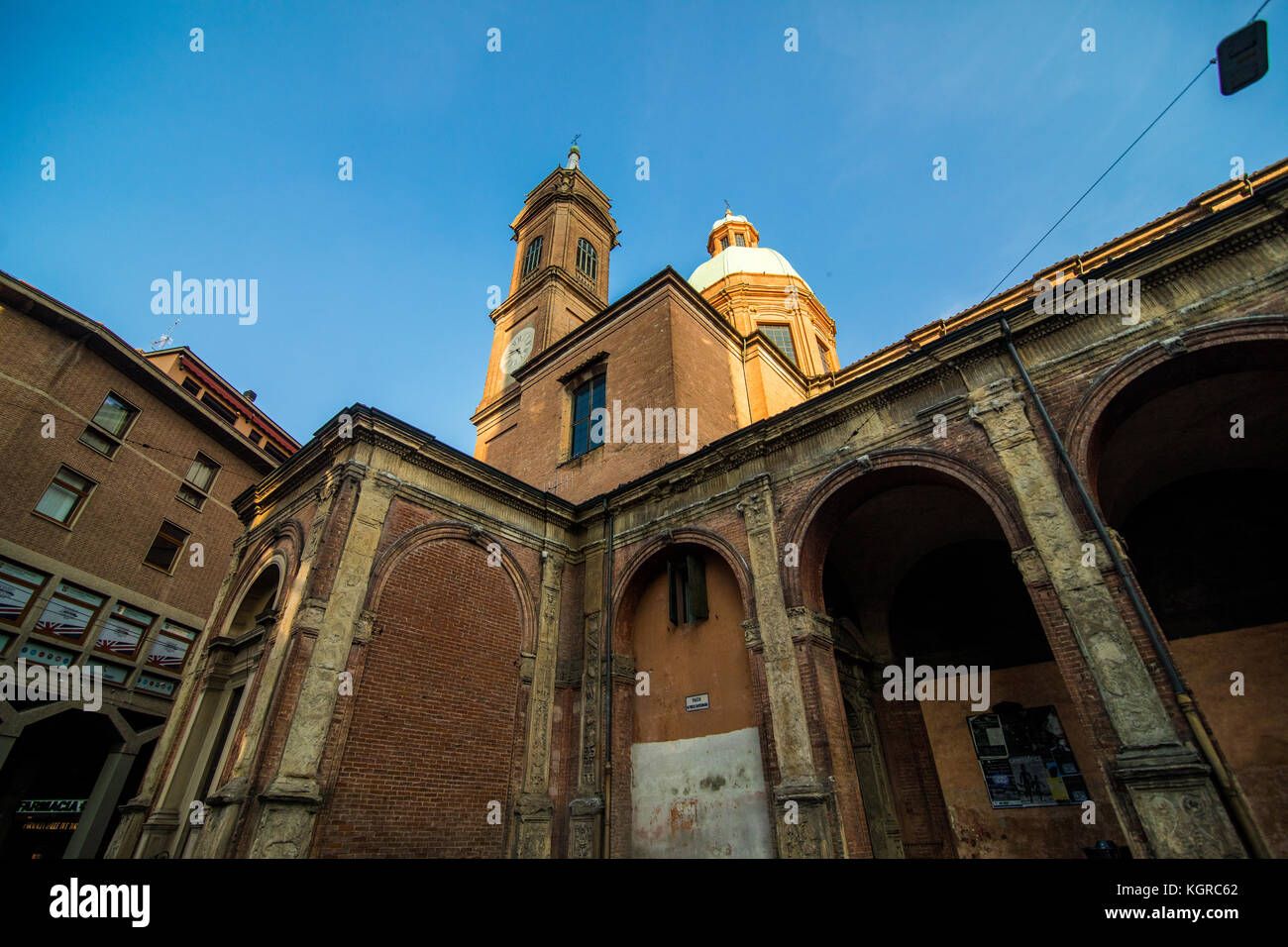 Bologna, Italy - October, 2017. Two famous falling towers Asinelli and ...