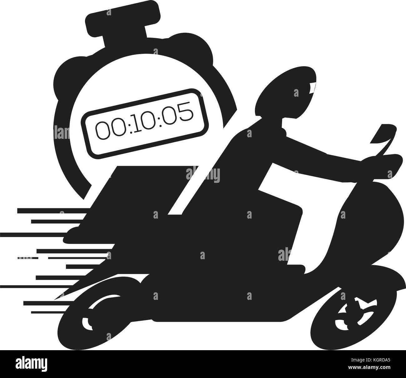 Package delivery man black Stock Vector Images - Alamy