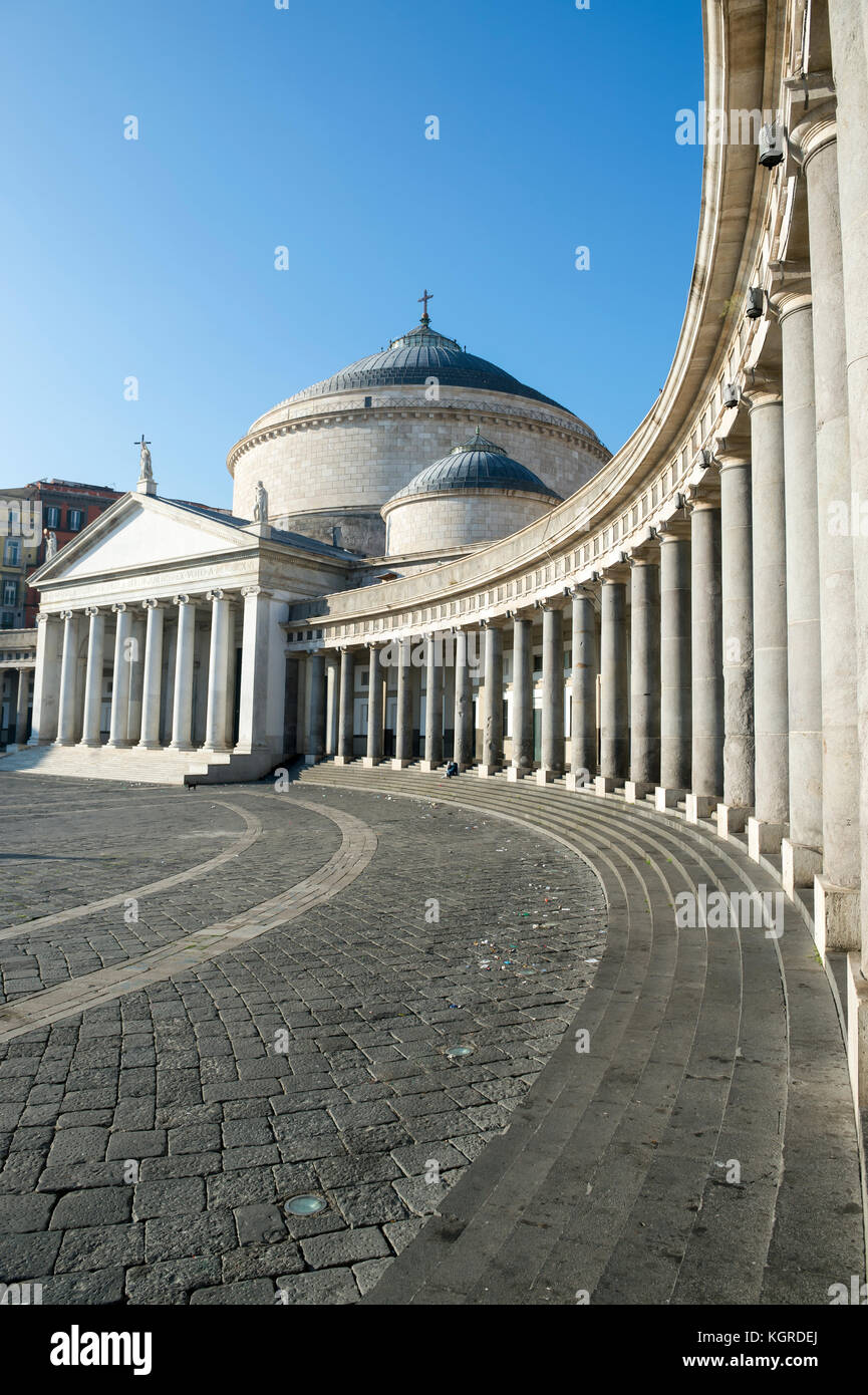 Scenic afternoon view of the curved colonnade of the Basilica Reale ...