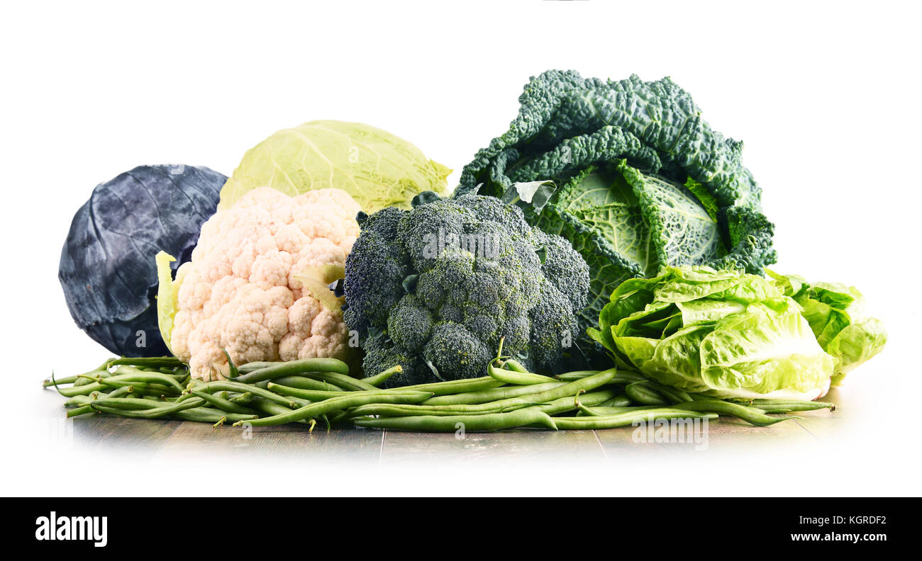 Composition with raw organic vegetables. Balanced diet Stock Photo - Alamy