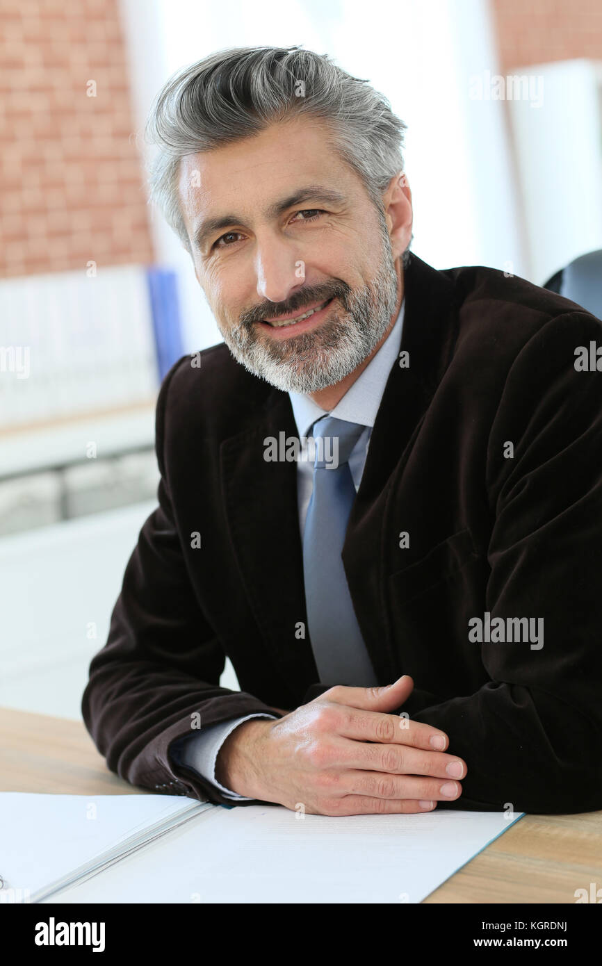 Portrait of notary in office Stock Photo - Alamy