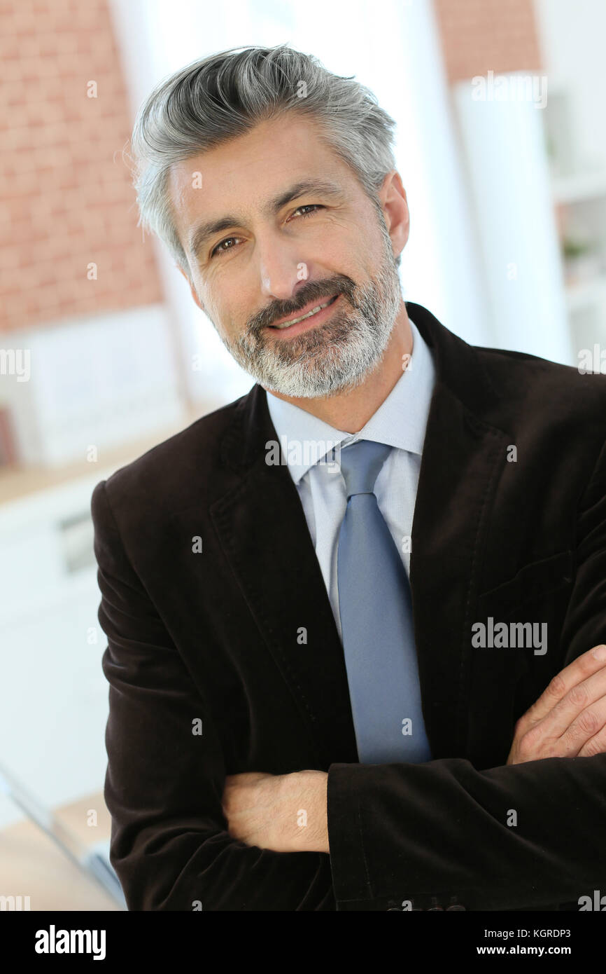 Portrait of notary in office Stock Photo - Alamy