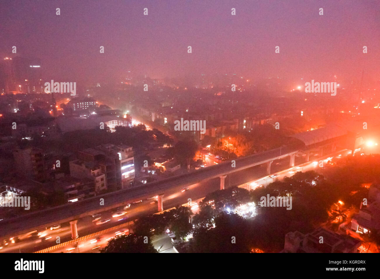 Delhi pollution aerial hi-res stock photography and images - Alamy