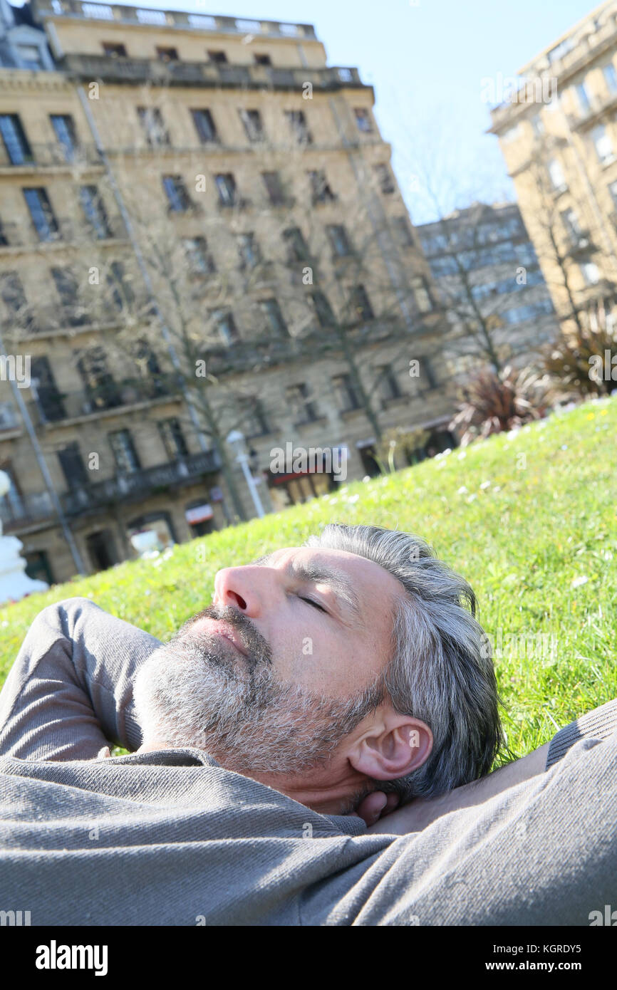 Mature people enjoying rest hi-res stock photography and images - Alamy