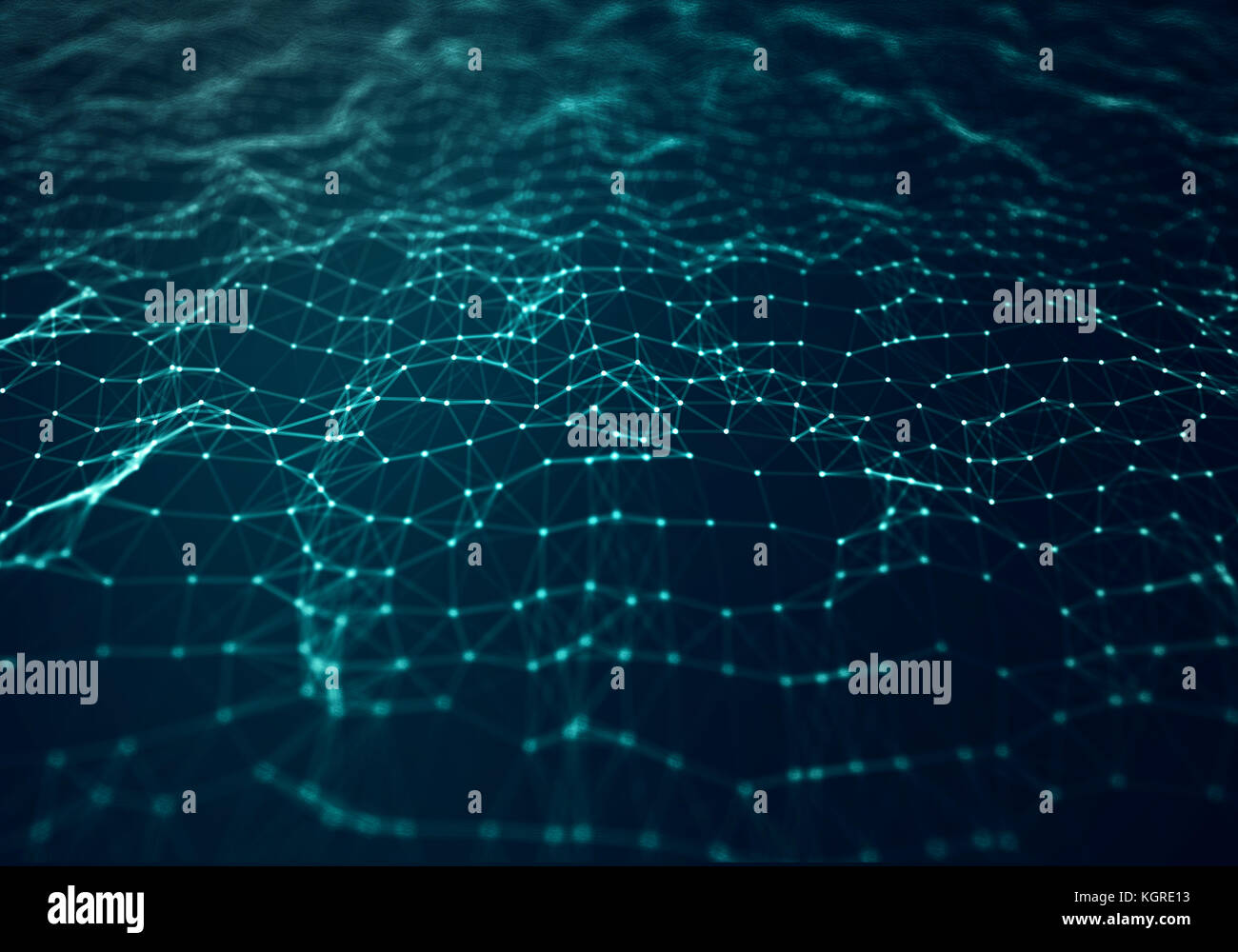 Abstract polygonal space low poly background. Connecting dots and lines in triangles structure ...