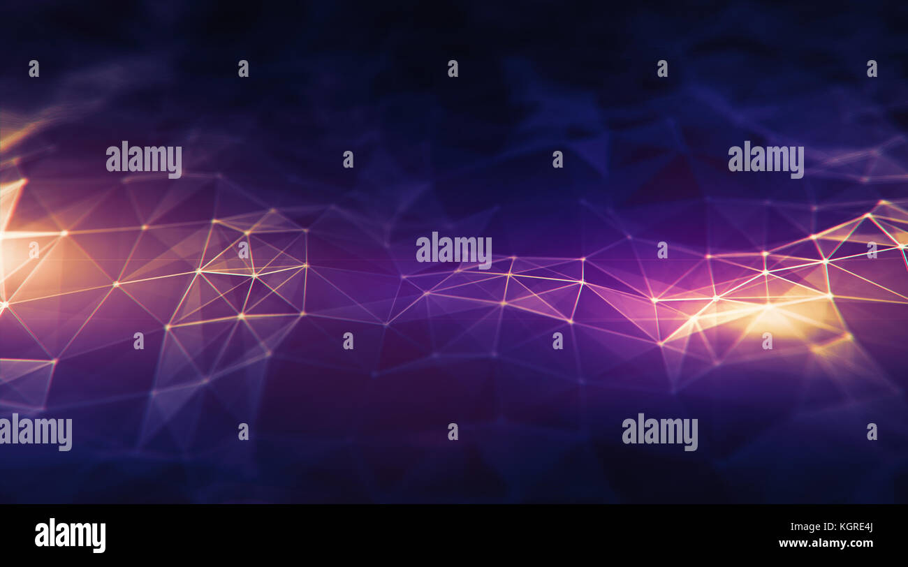 Abstract dark purple polygonal terrain relief low poly background in ...