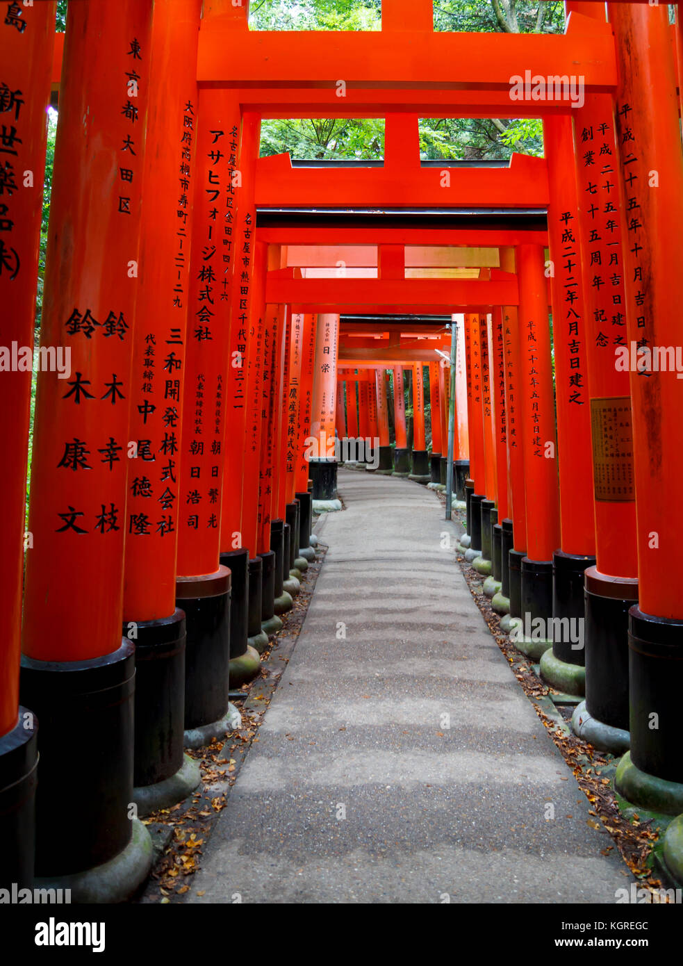 Red torii corridor in Fushimi Inari taisha, Kyoto Stock Photo - Alamy