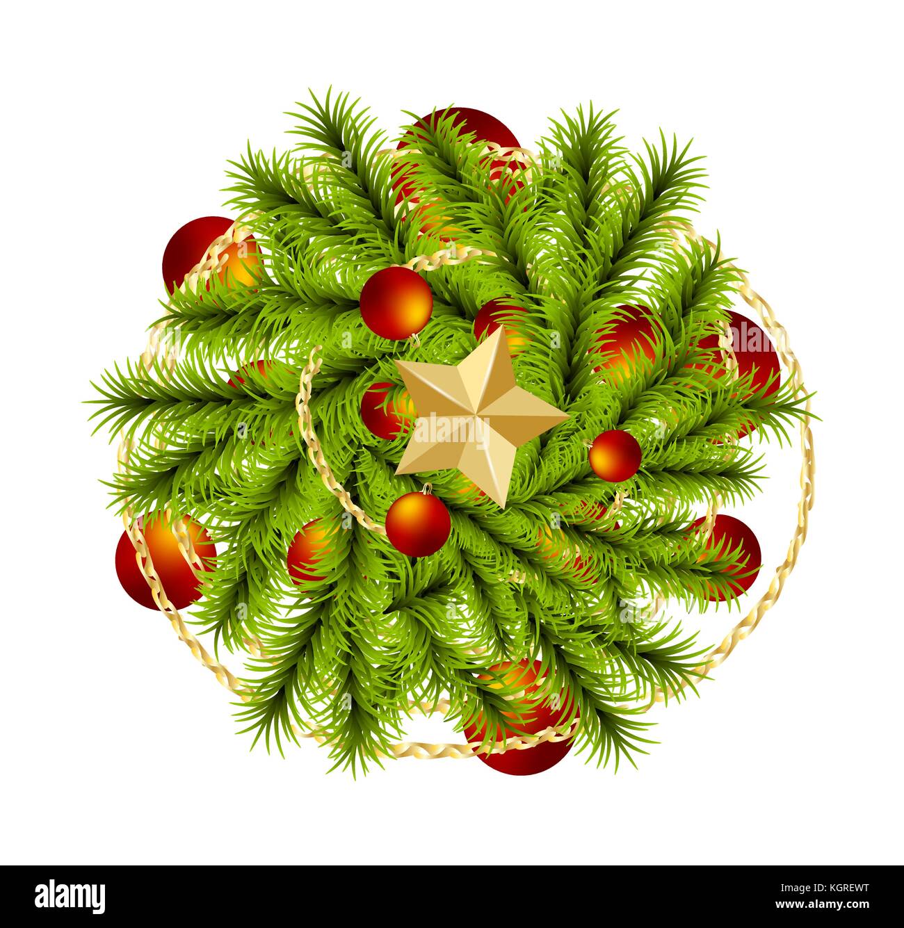 Decor and fir tree top view Stock Vector Images - Alamy