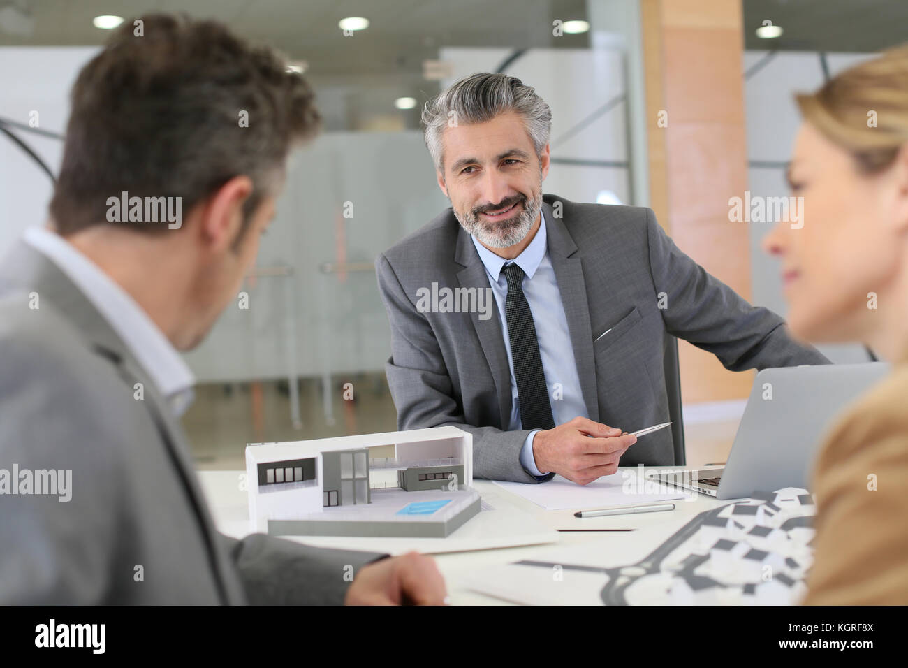 Architect in planning meeting client hi-res stock photography and ...