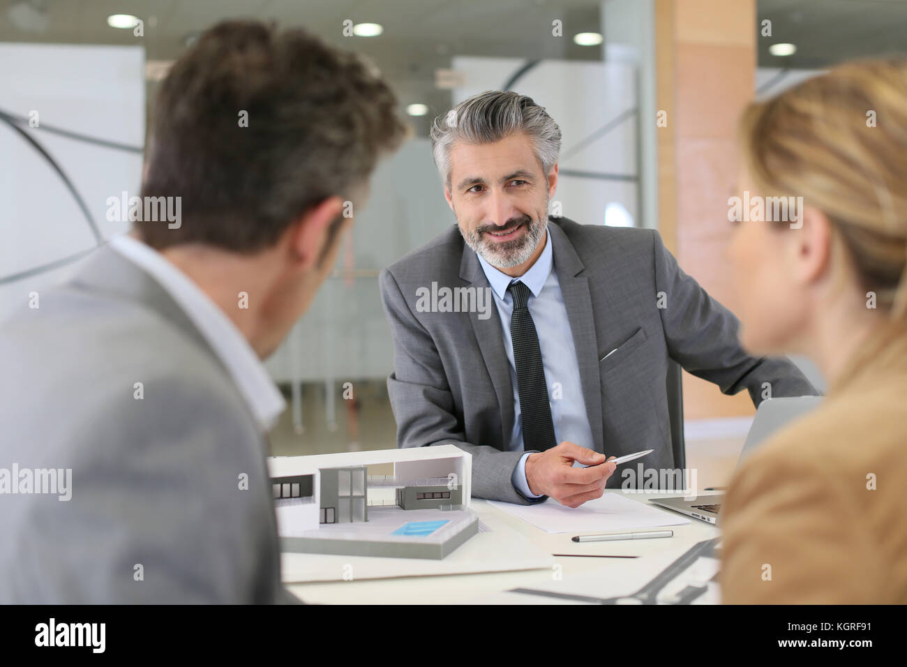 Architect in planning meeting client hi-res stock photography and ...