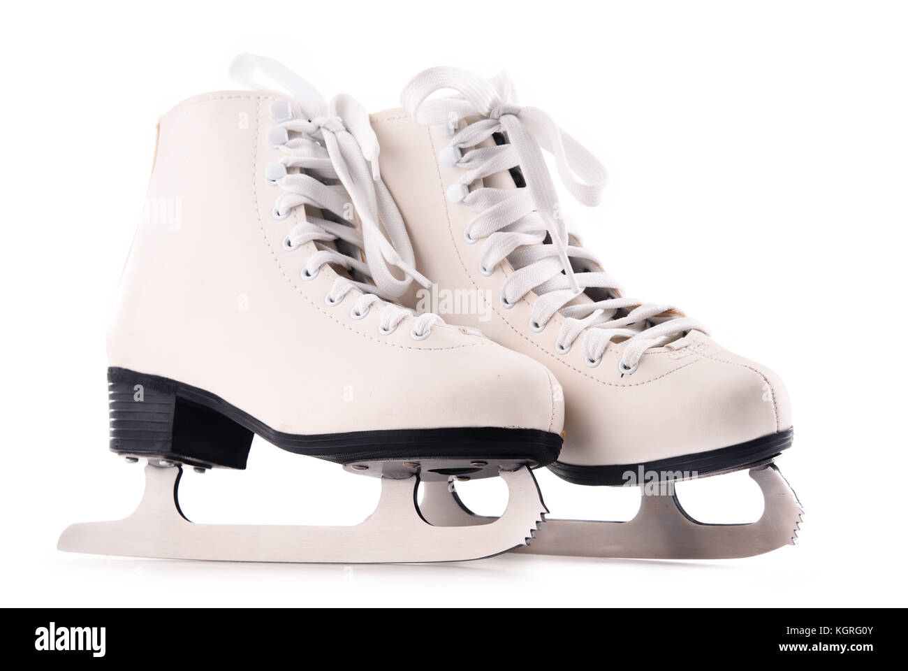 Pair of figure skates isolated on white background Stock Photo - Alamy