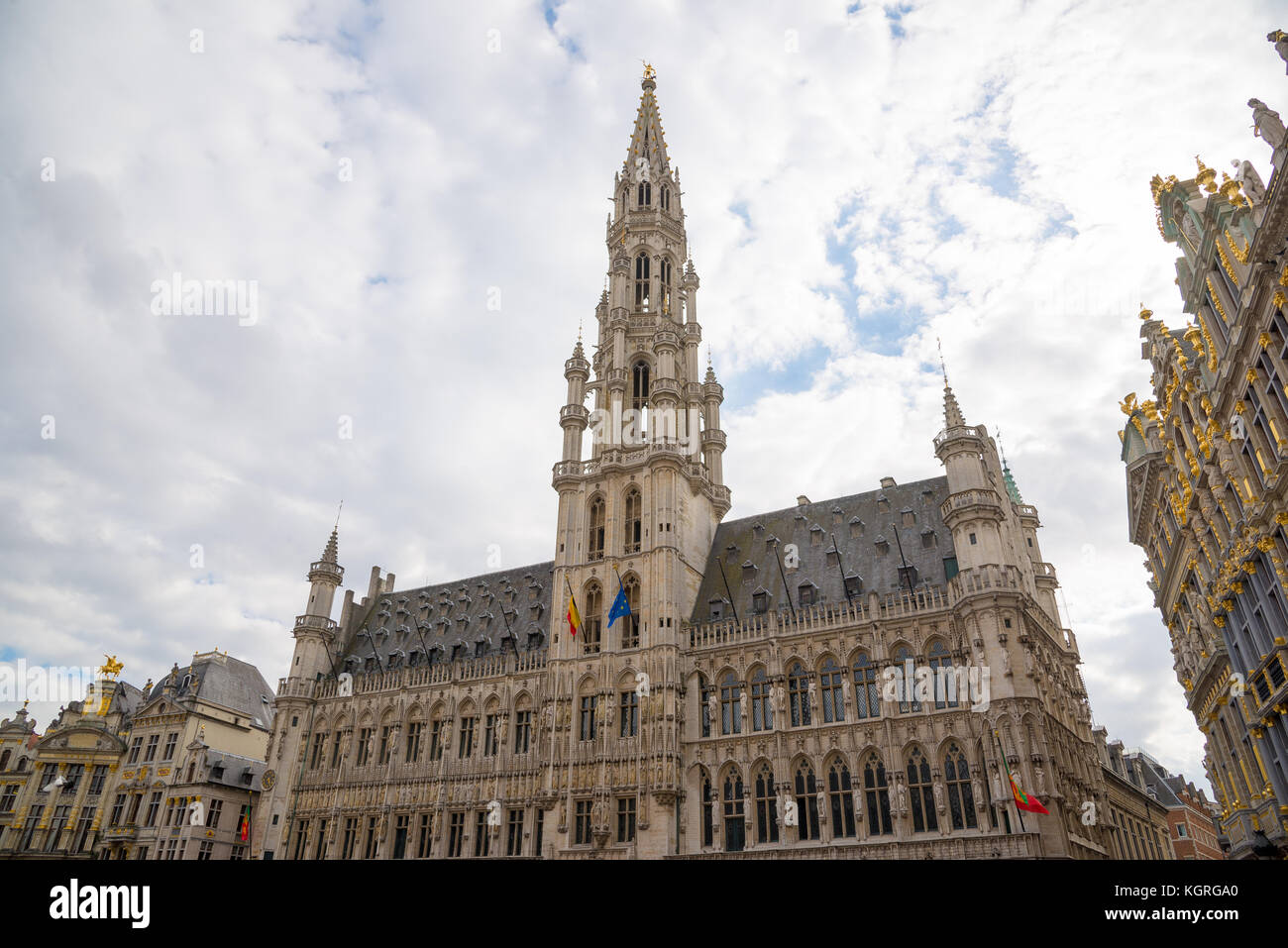 Belgium brussels city hall tower hi-res stock photography and images ...