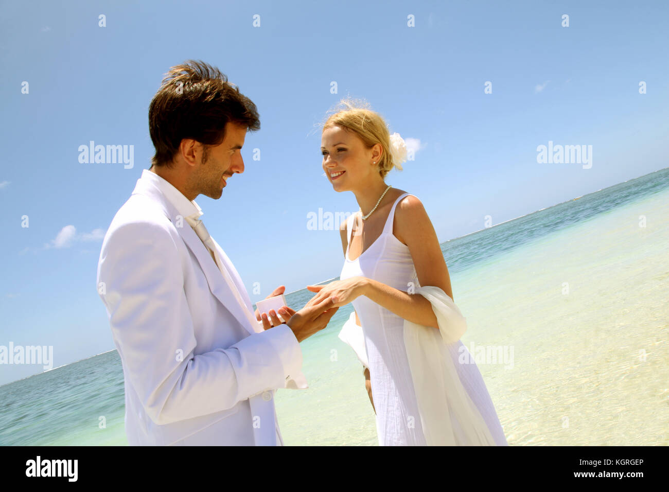Wedding on a white sandy beach Stock Photo - Alamy