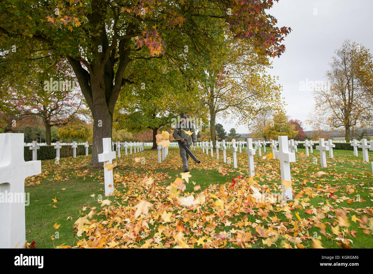 Gardener Mick Howard cleaning one of the 3,811 headstones at the ...