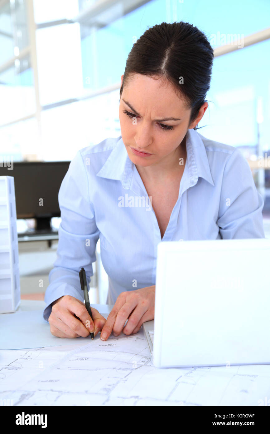 Woman architect in office Stock Photo - Alamy