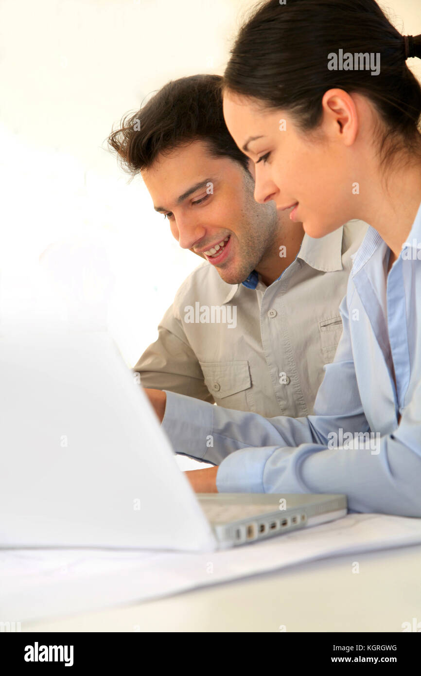 Students in business training Stock Photo - Alamy