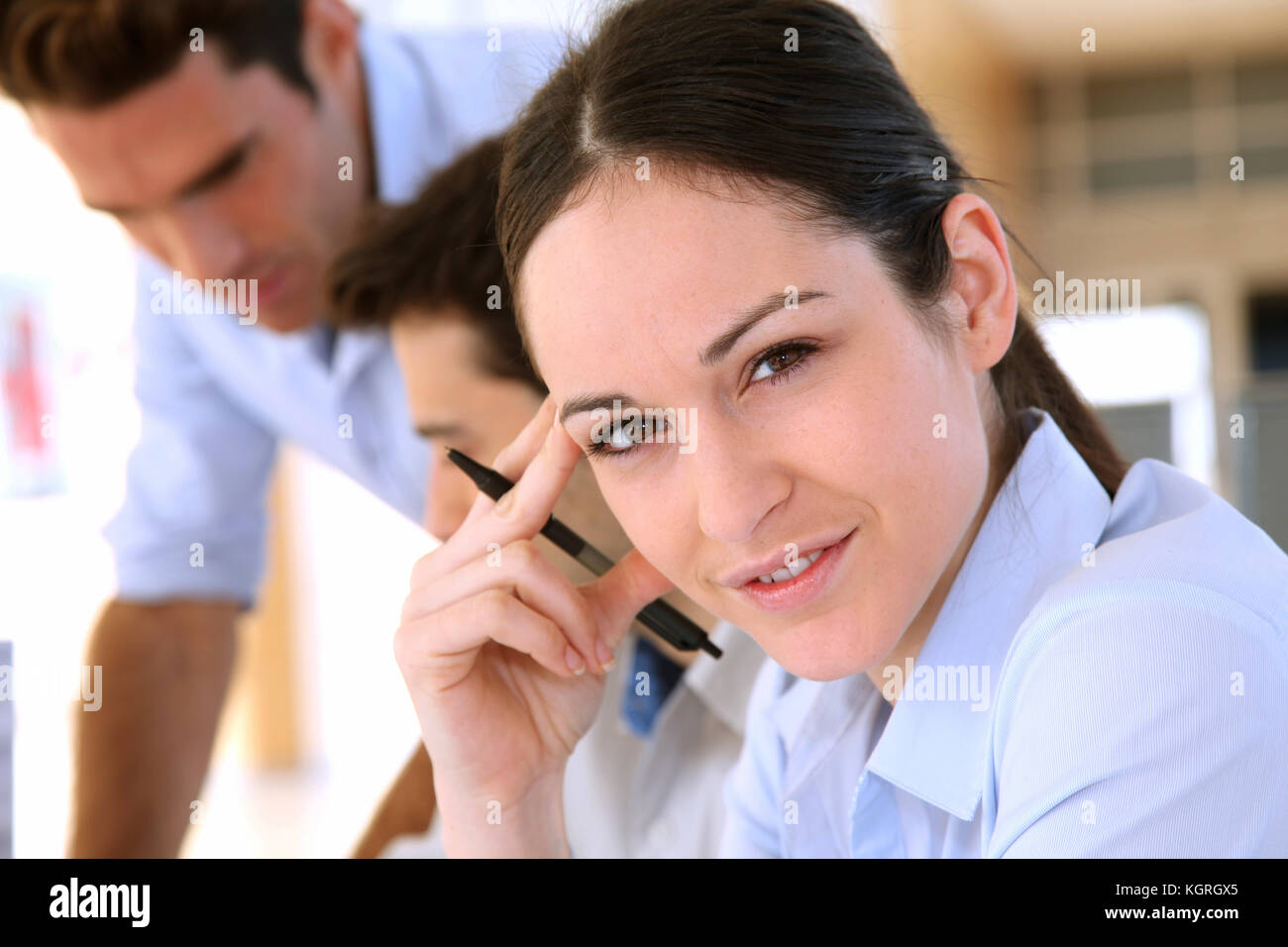 Students in business training Stock Photo - Alamy