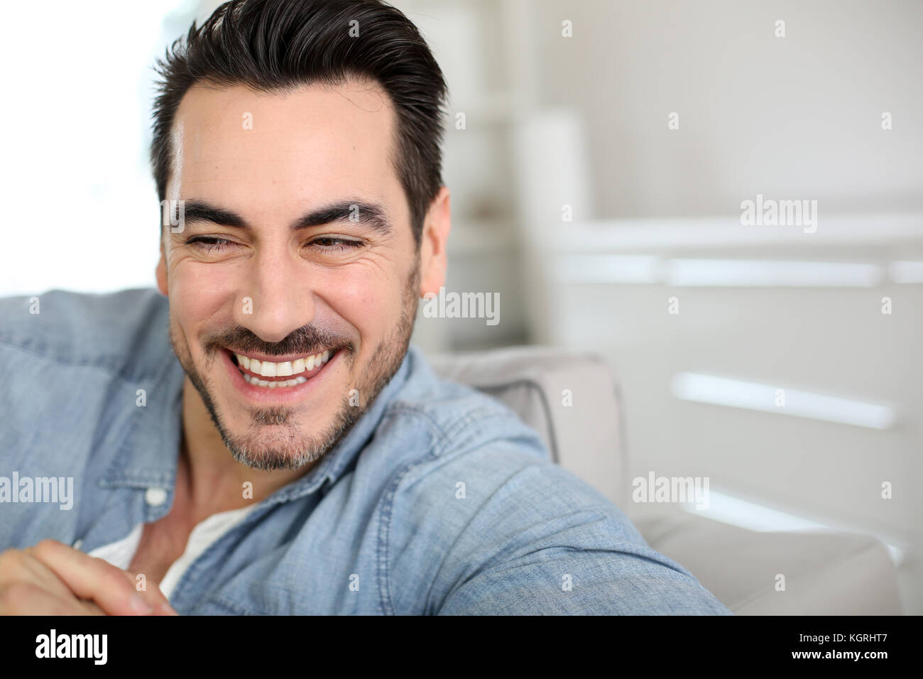 Middle aged man relaxing in hi-res stock photography and images - Alamy
