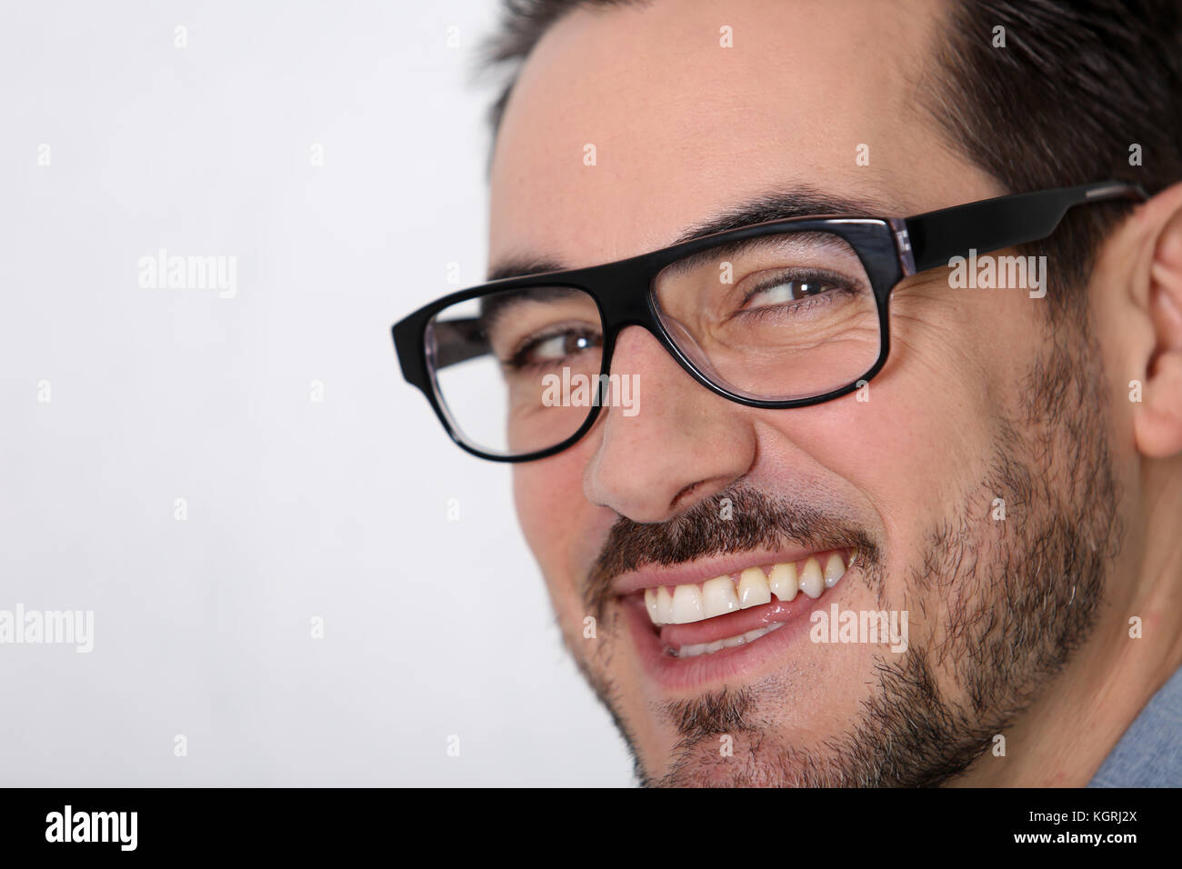 Portrait of smart guy with eyeglasses on Stock Photo - Alamy