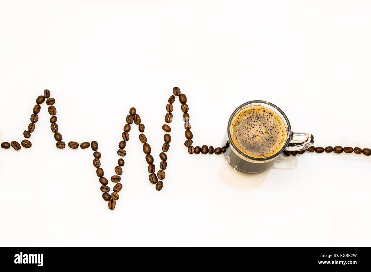 coffee cup heart beat made of coffee beans Stock Photo - Alamy