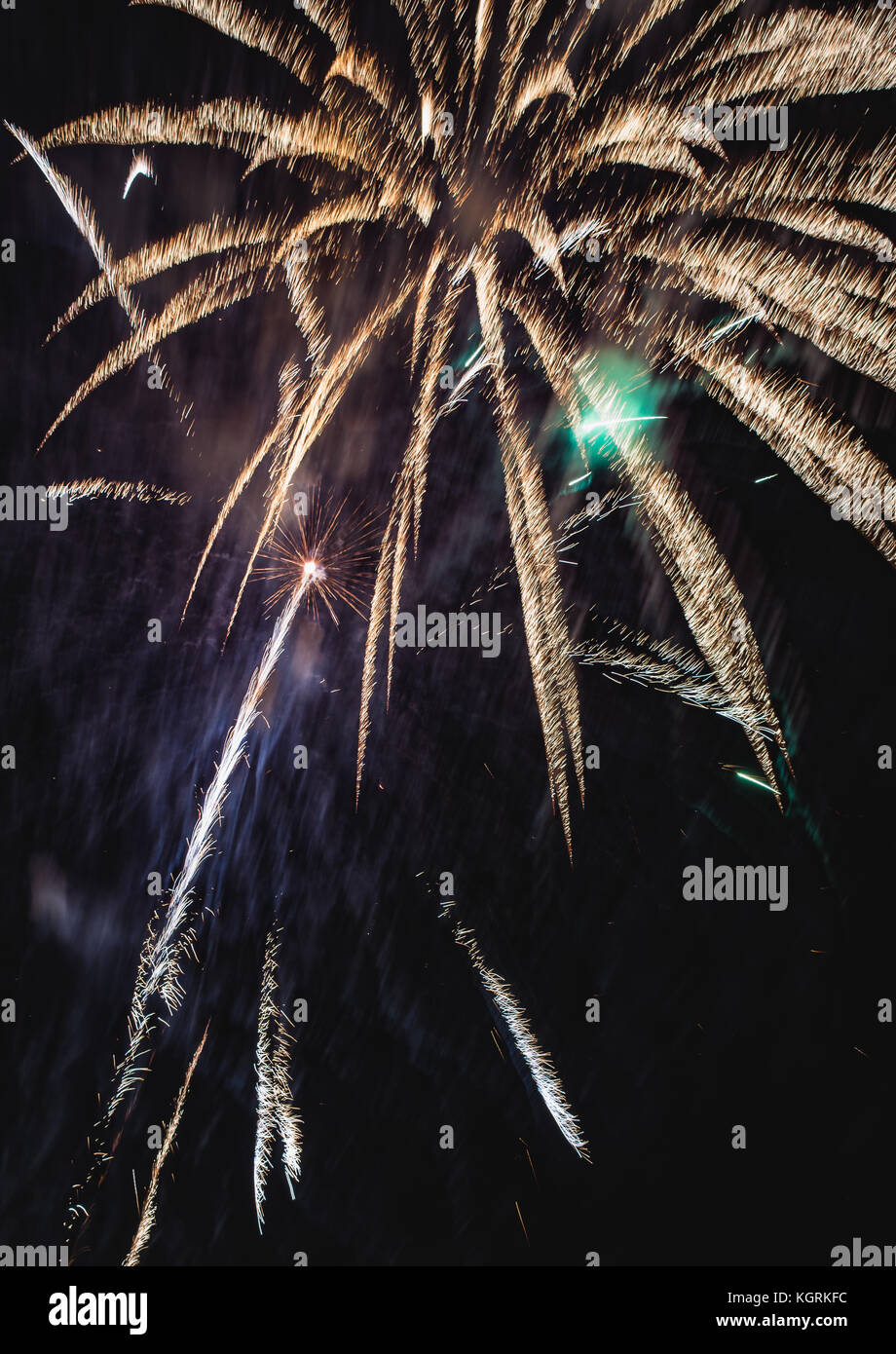 Fireworks display on Bonfire night in Port Erin Stock Photo - Alamy
