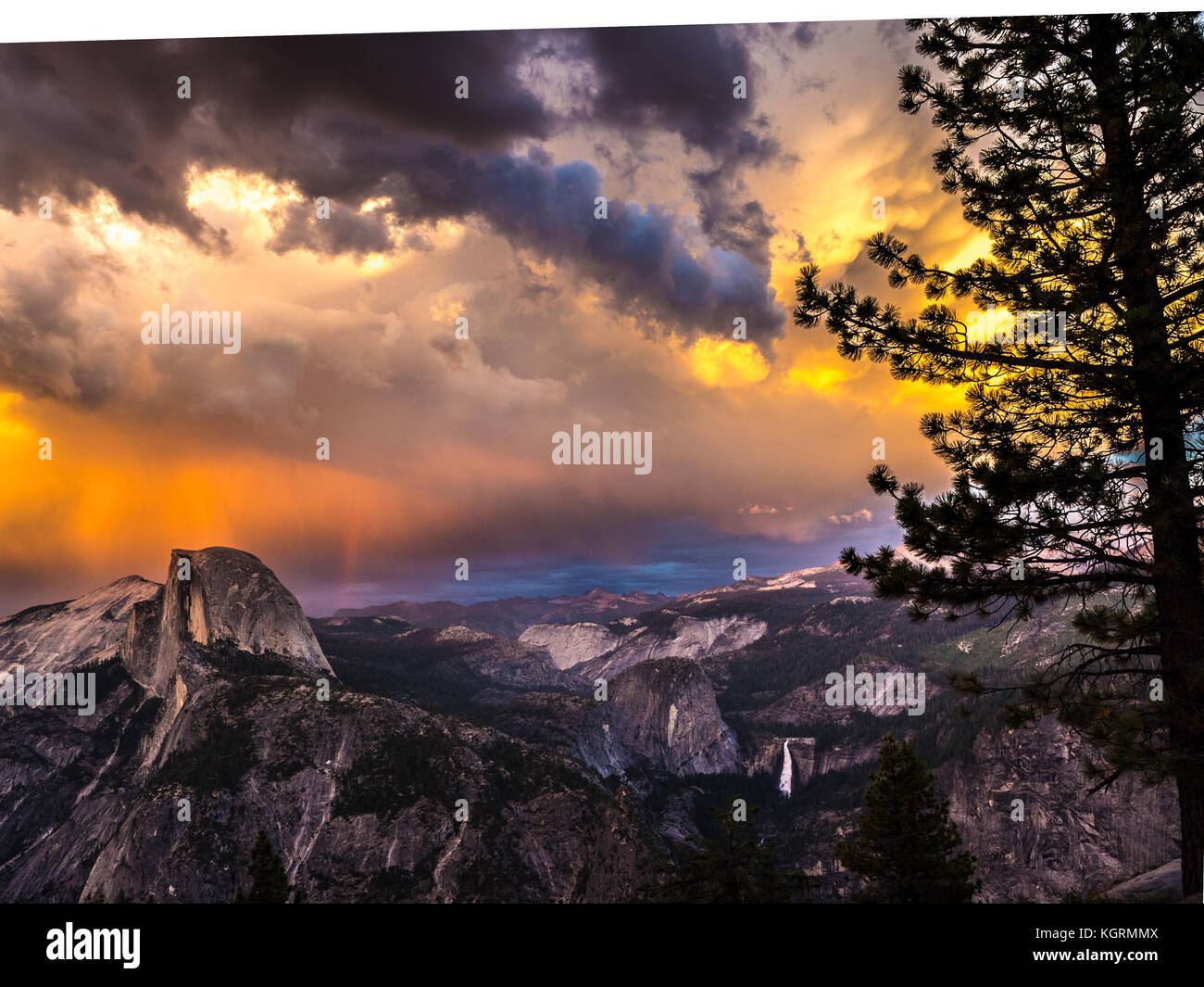 Sunset Over Half Dome in Yosemite National Park in California, United ...