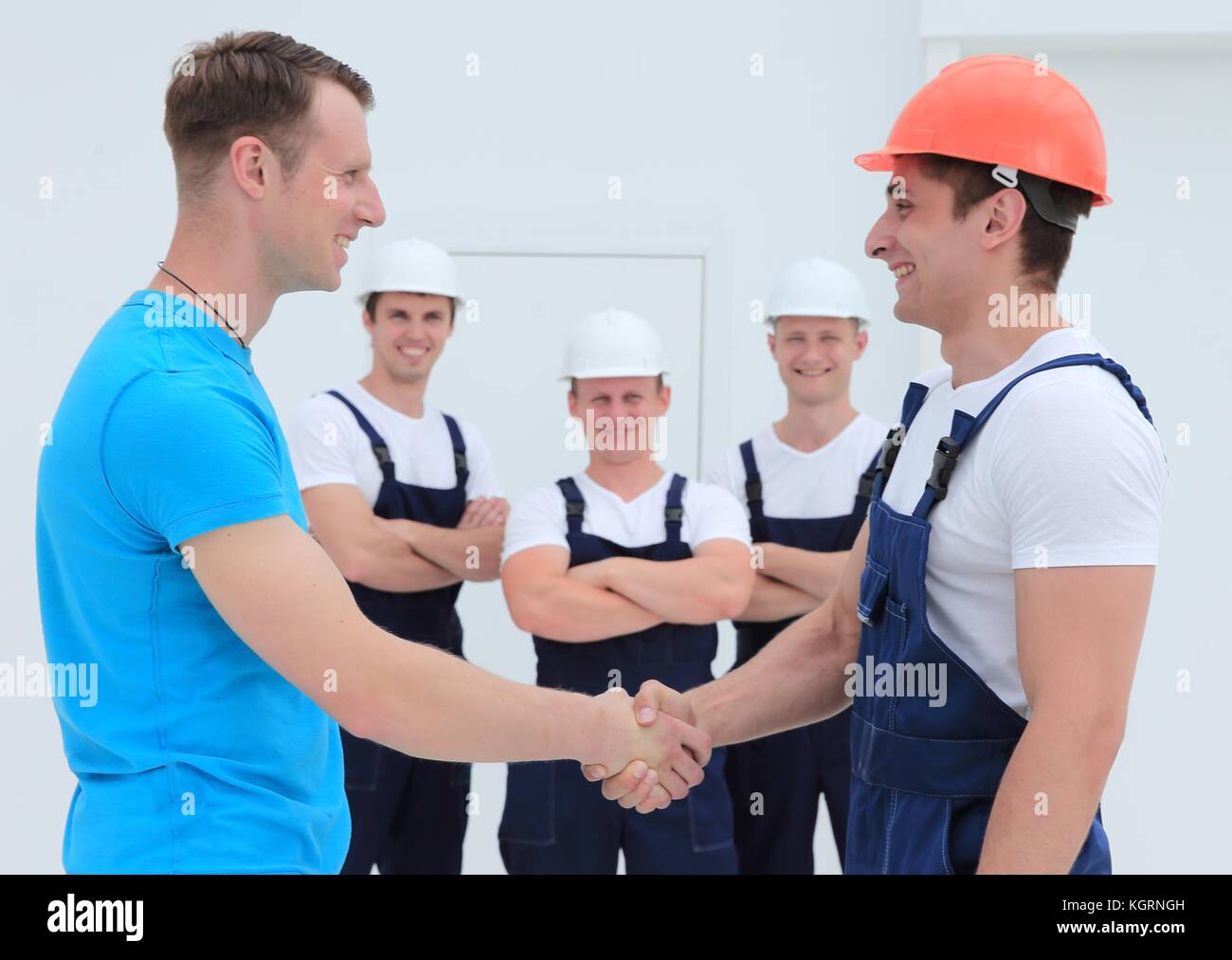 handshake of the architect and engineer Stock Photo - Alamy