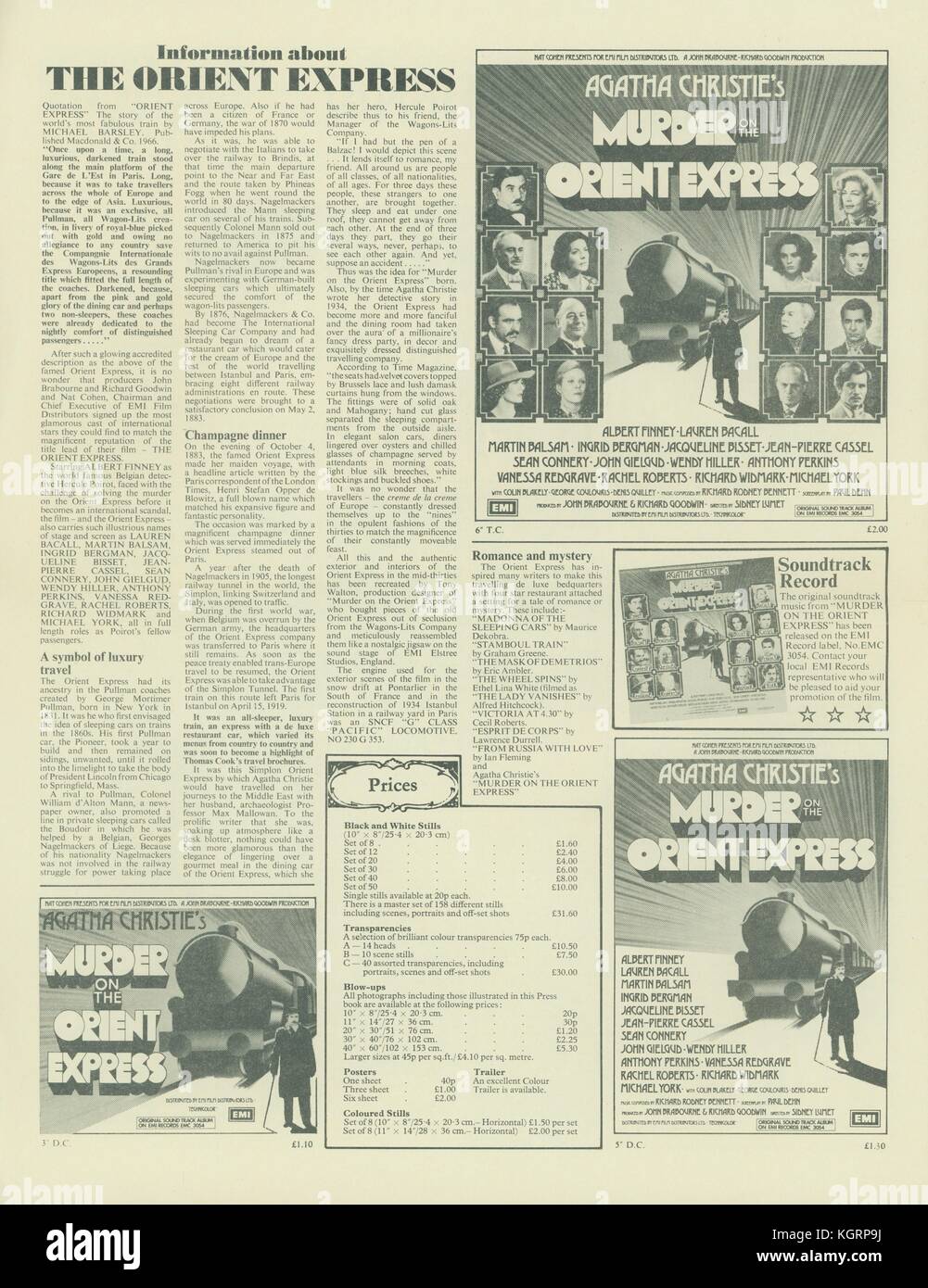 Murder on the Orient Express (1974) Date: 1974 Stock Photo - Alamy